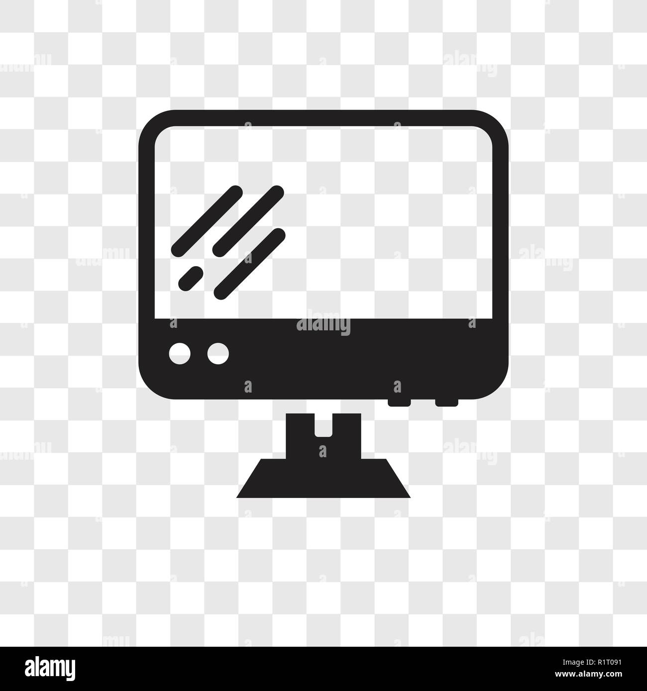 Personal Computer vector icon isolated on transparent background ...