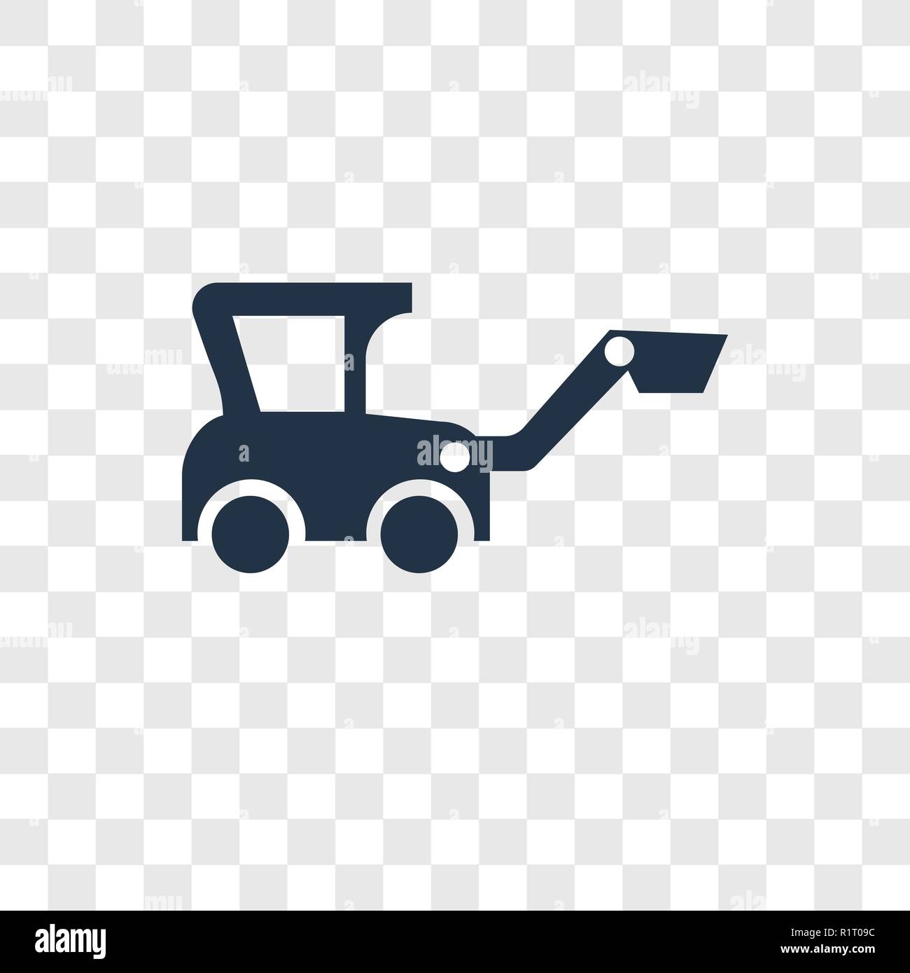 Digger toy vector icon isolated on transparent background, Digger toy ...