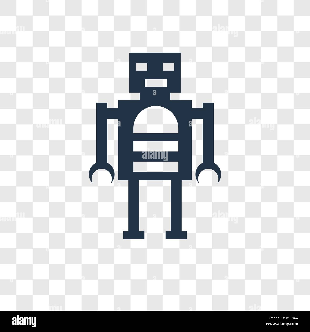 Robot toy vector icon isolated on transparent background, Robot toy ...