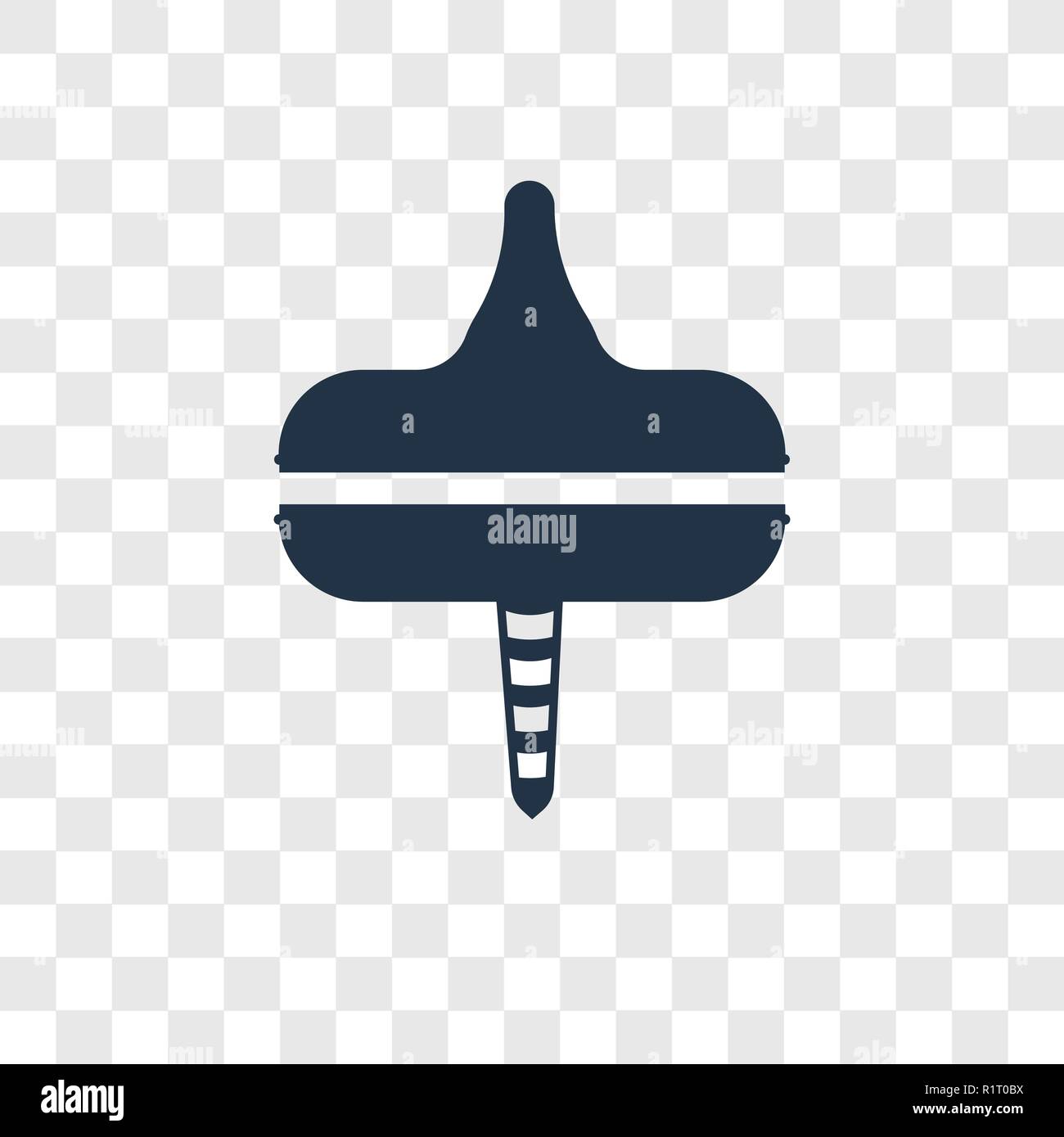 Spinning top toy vector icon isolated on transparent background ...
