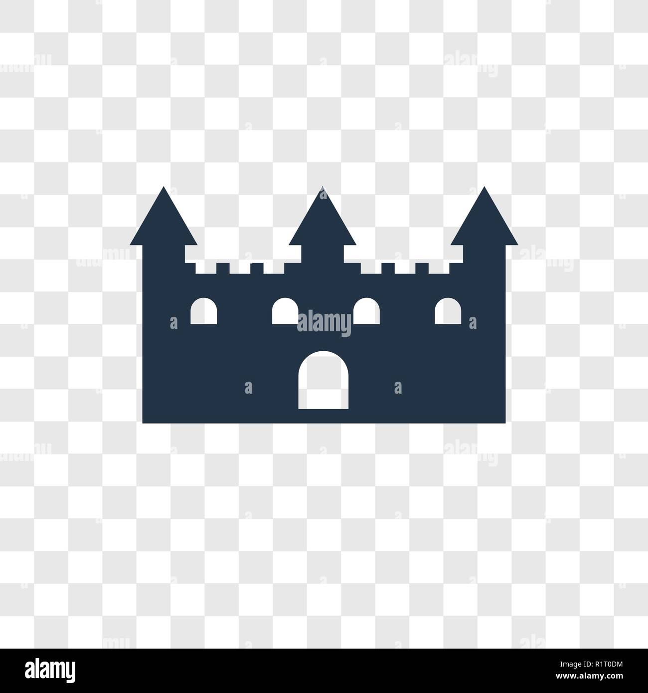Castle toy vector icon isolated on transparent background, Castle toy ...