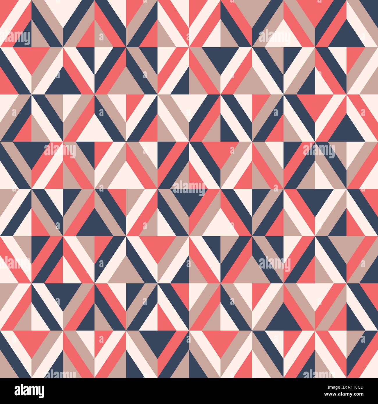 Retro Mod Style Vector Seamless Pattern with Navy and Red Diamonds on ...