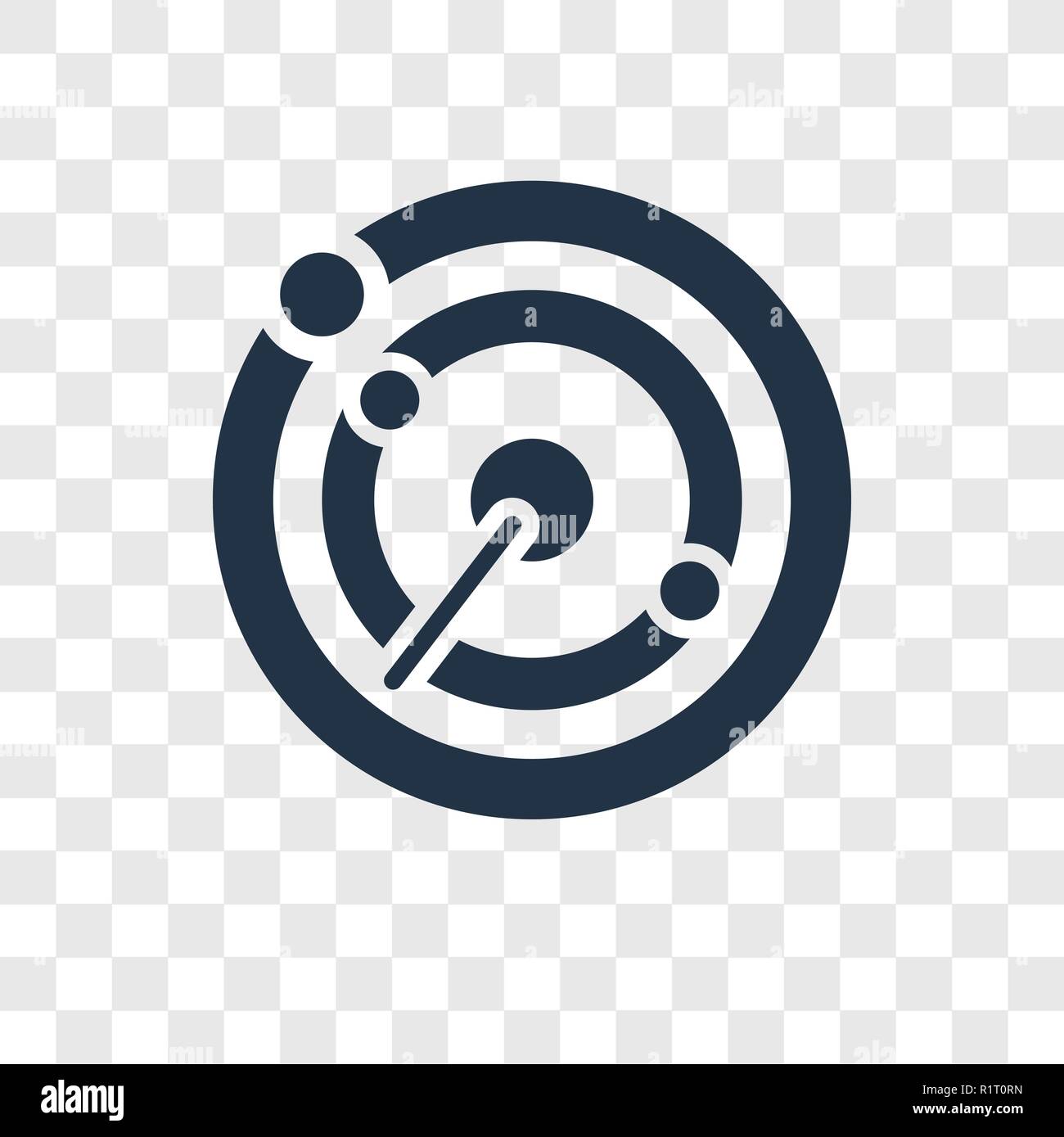 Radar detection vector icon isolated on transparent background, Radar ...