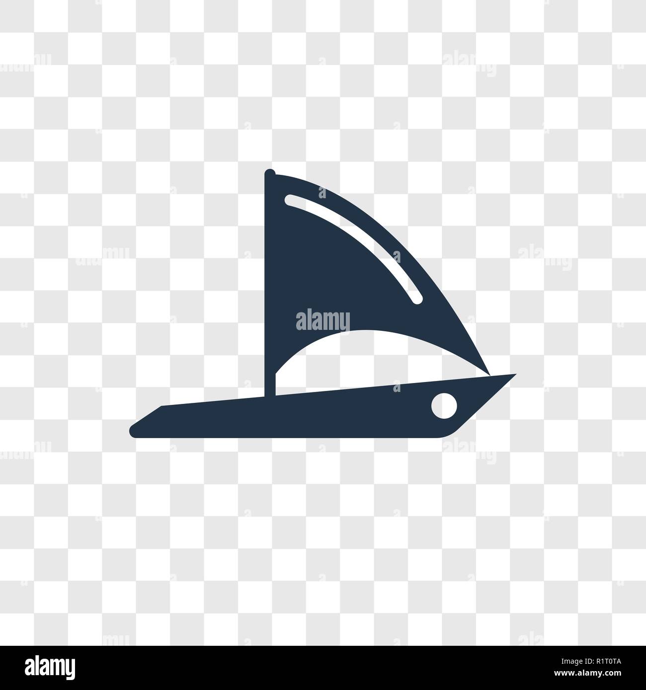Round Sailboat vector icon isolated on transparent background, Round ...