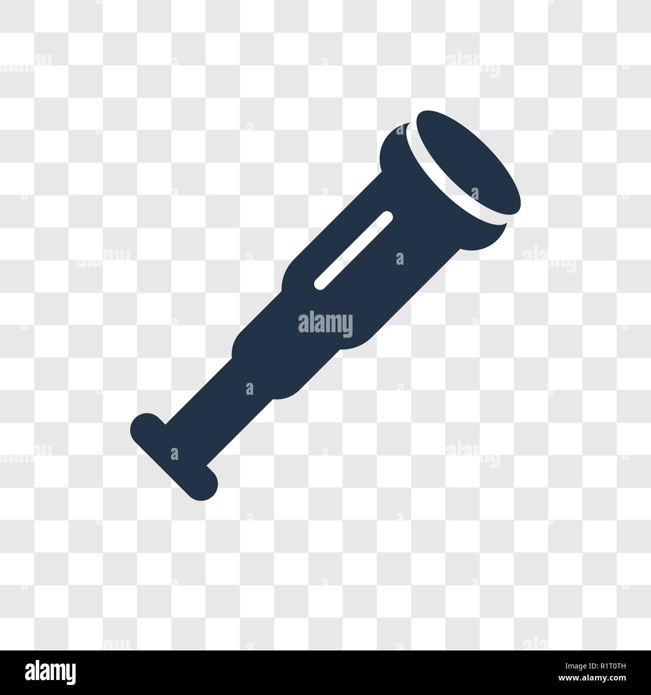 Antique Telescope vector icon isolated on transparent background ...