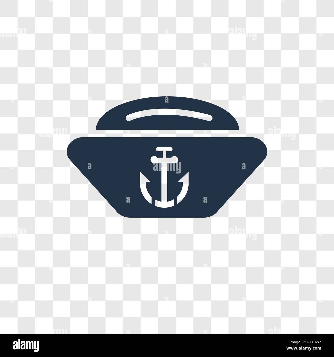 Navy Hat vector icon isolated on transparent background, Navy Hat ...