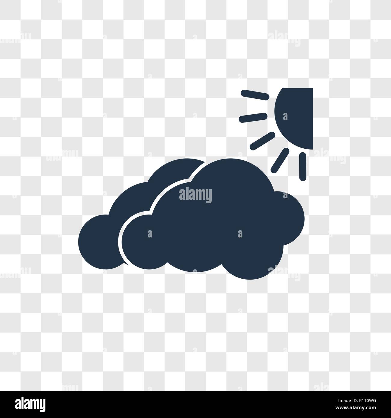 Cloudy vector icon isolated on transparent background, Cloudy ...