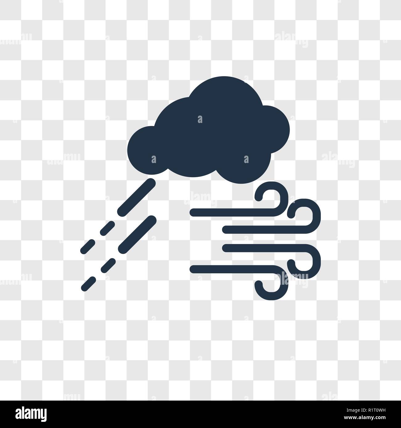 Windy vector icon isolated on transparent background, Windy ...