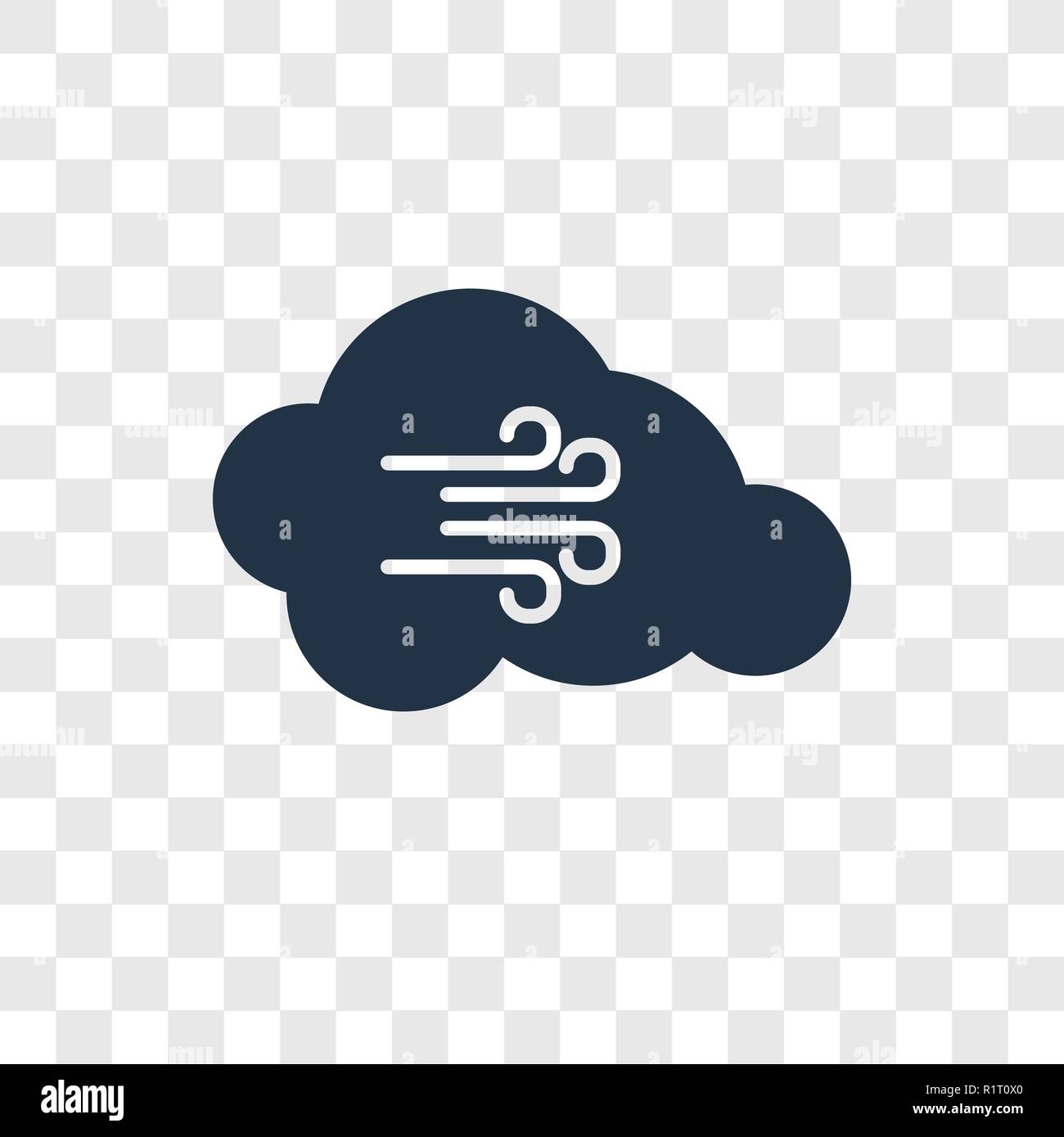 Windy vector icon isolated on transparent background, Windy ...