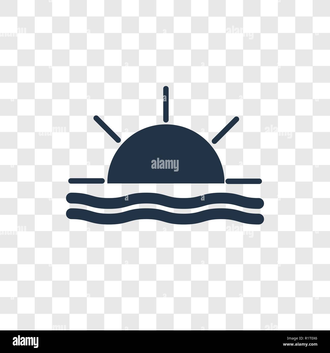 Sunset vector icon isolated on transparent background, Sunset ...