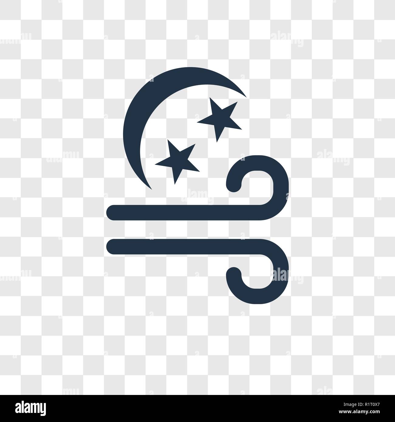 Windy vector icon isolated on transparent background, Windy ...