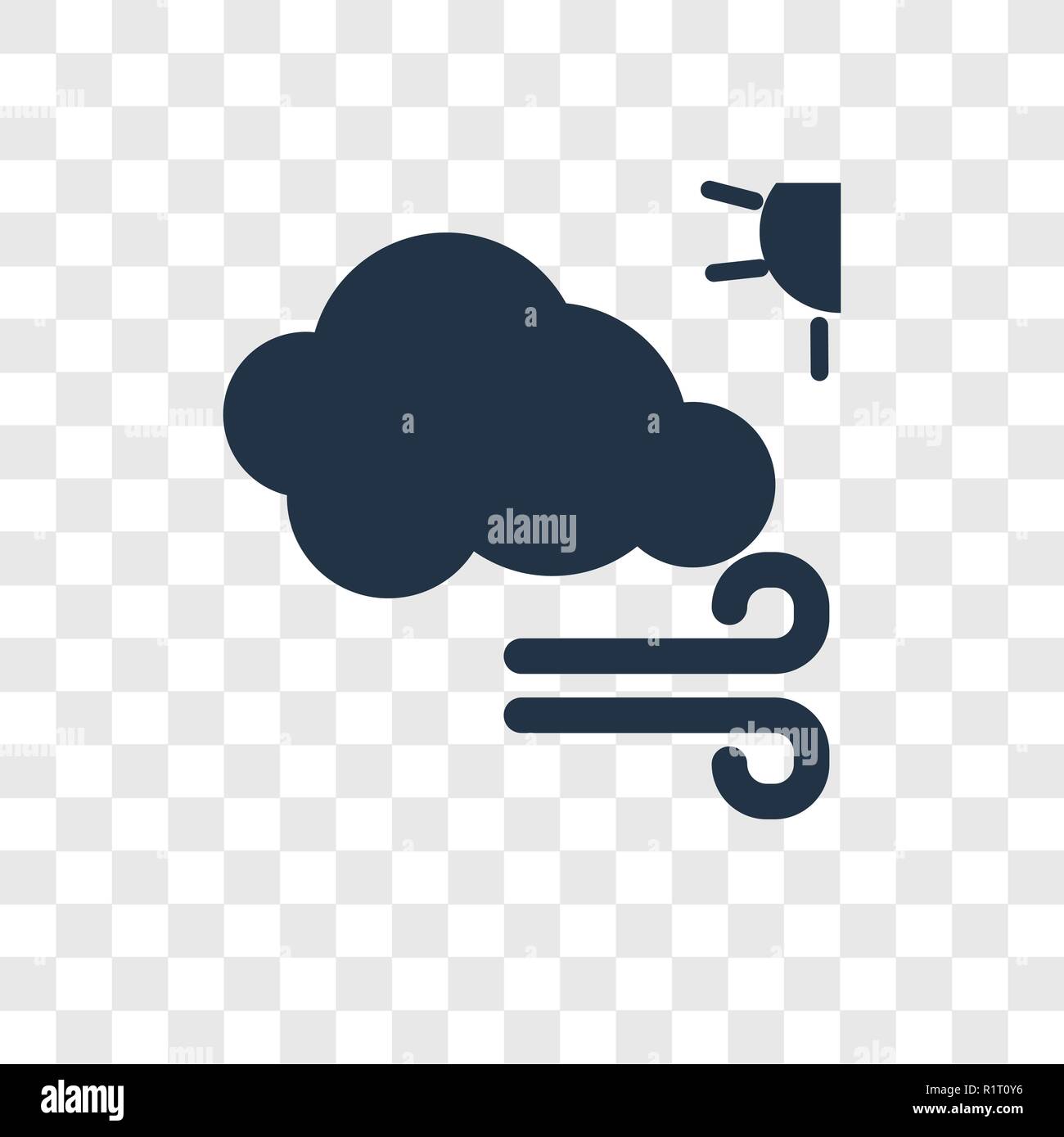 Windy vector icon isolated on transparent background, Windy ...