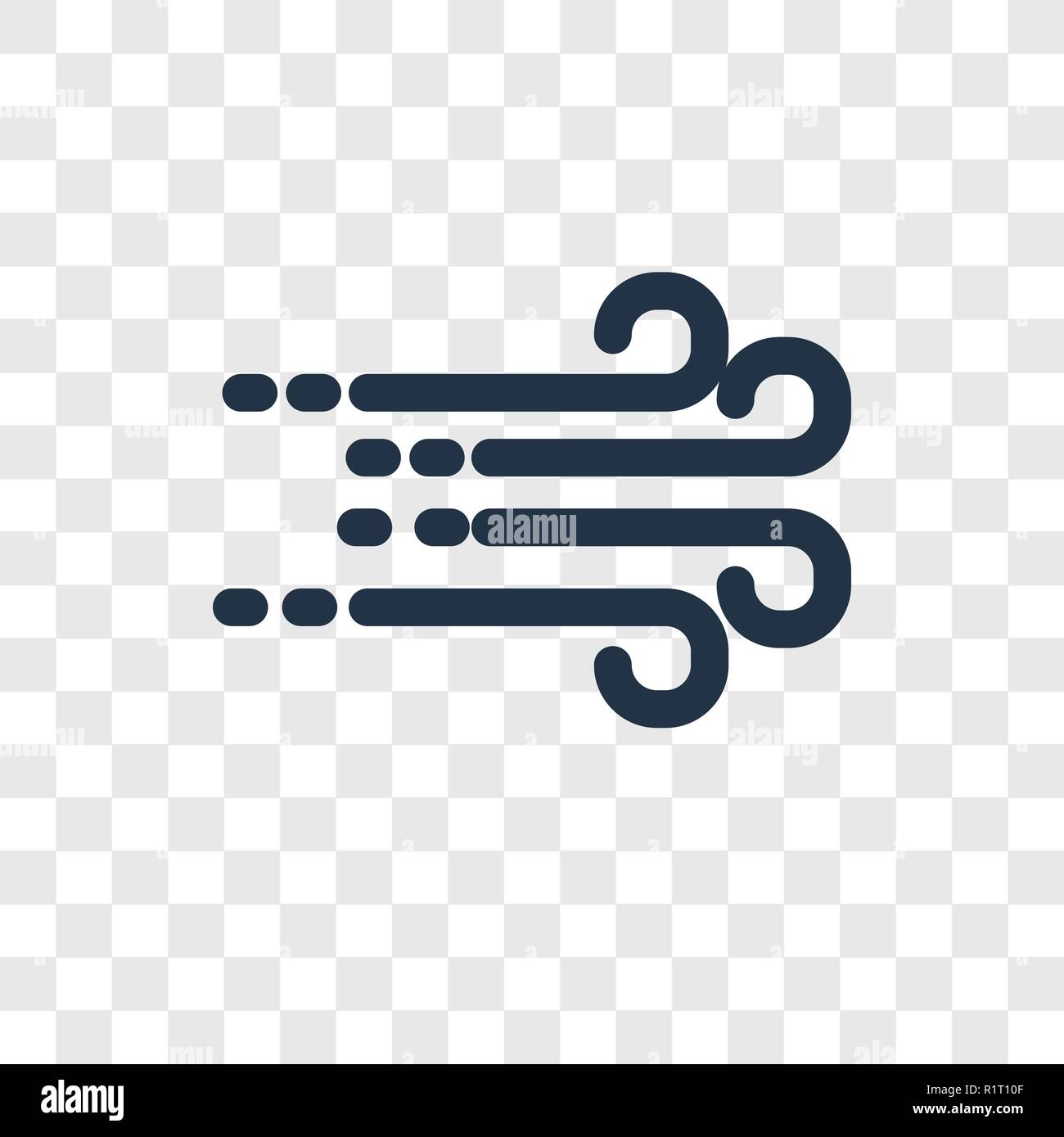 Windy vector icon isolated on transparent background, Windy ...