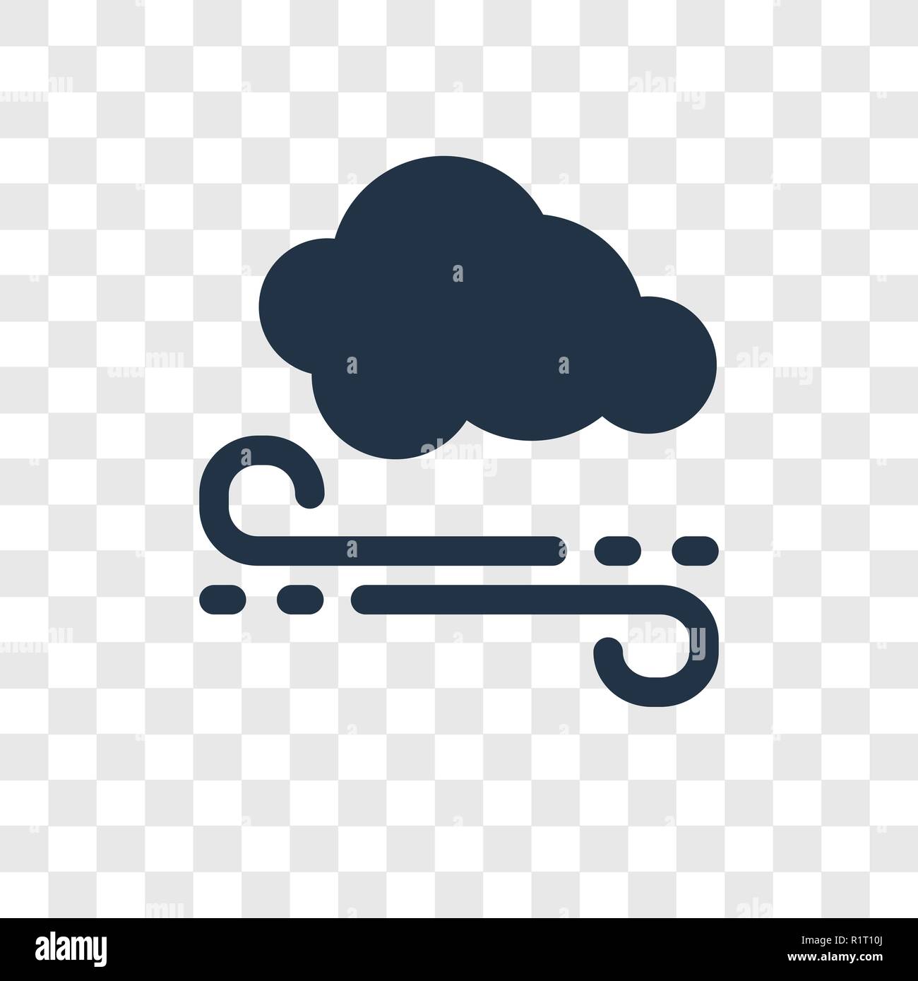 Windy vector icon isolated on transparent background, Windy ...