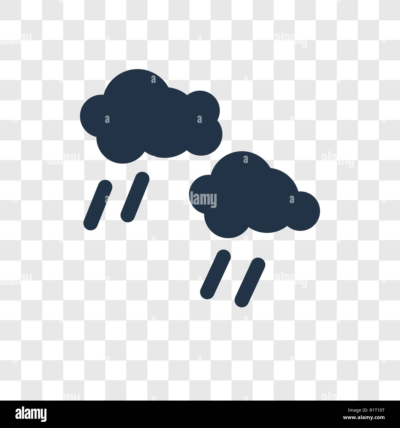Rain vector icon isolated on transparent background, Rain transparency ...