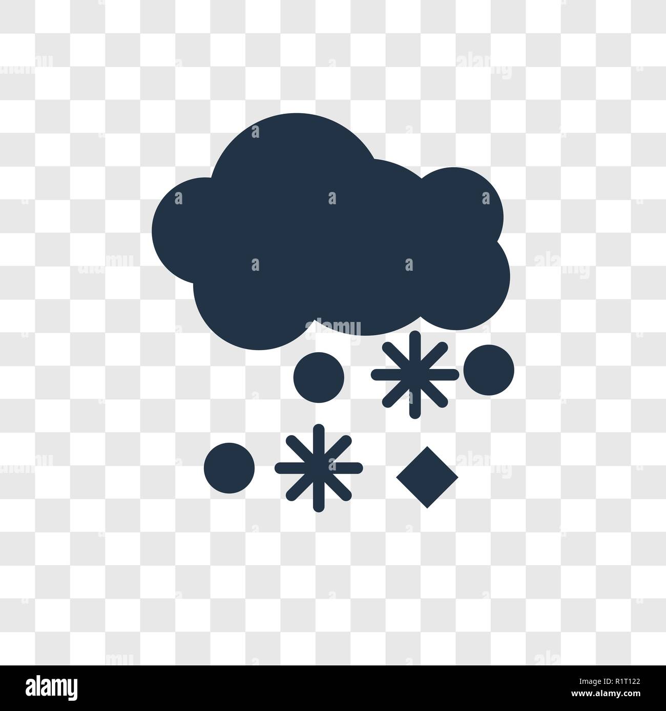 Snowing vector icon isolated on transparent background, Snowing ...