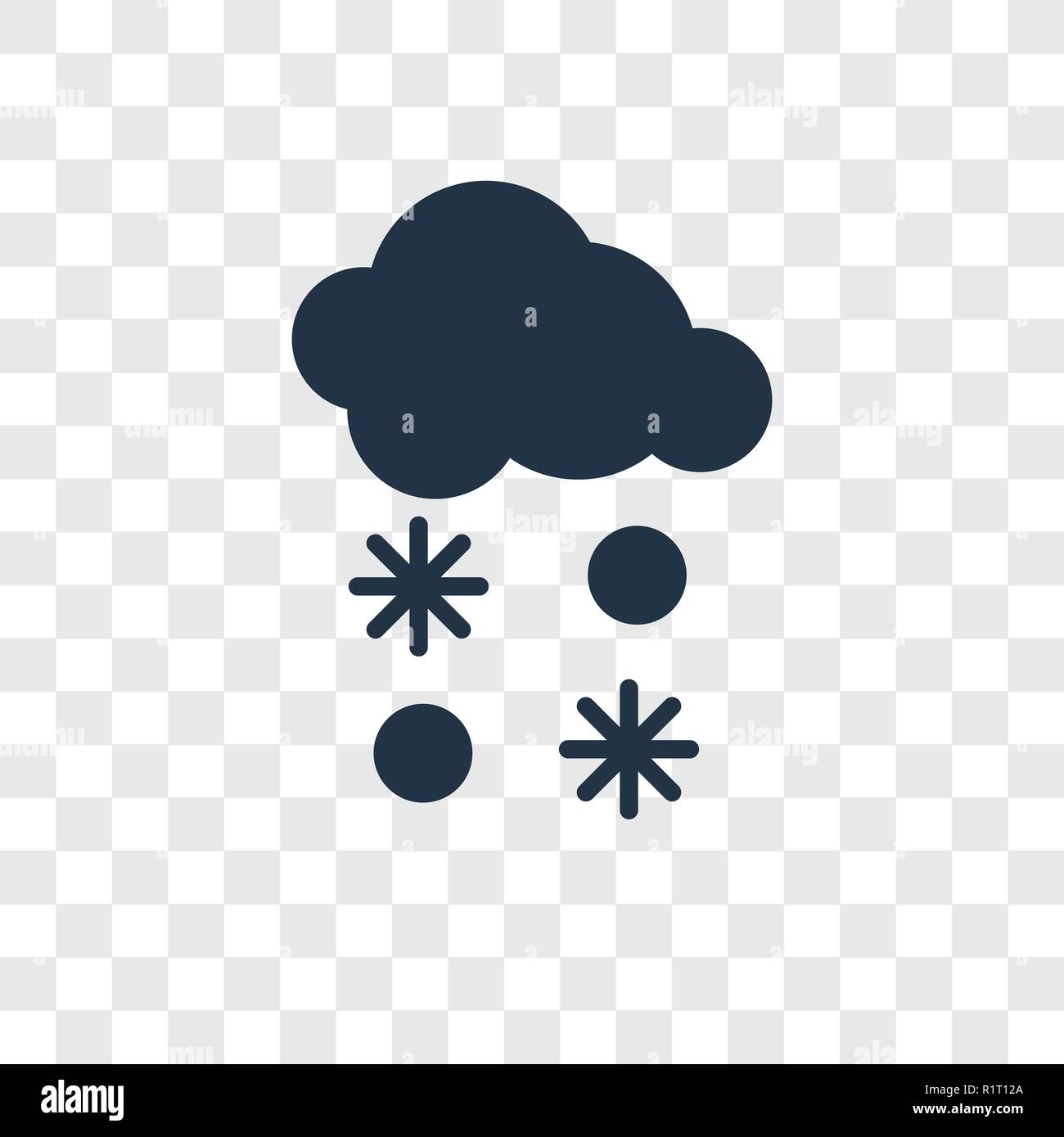 Snowing vector icon isolated on transparent background, Snowing ...
