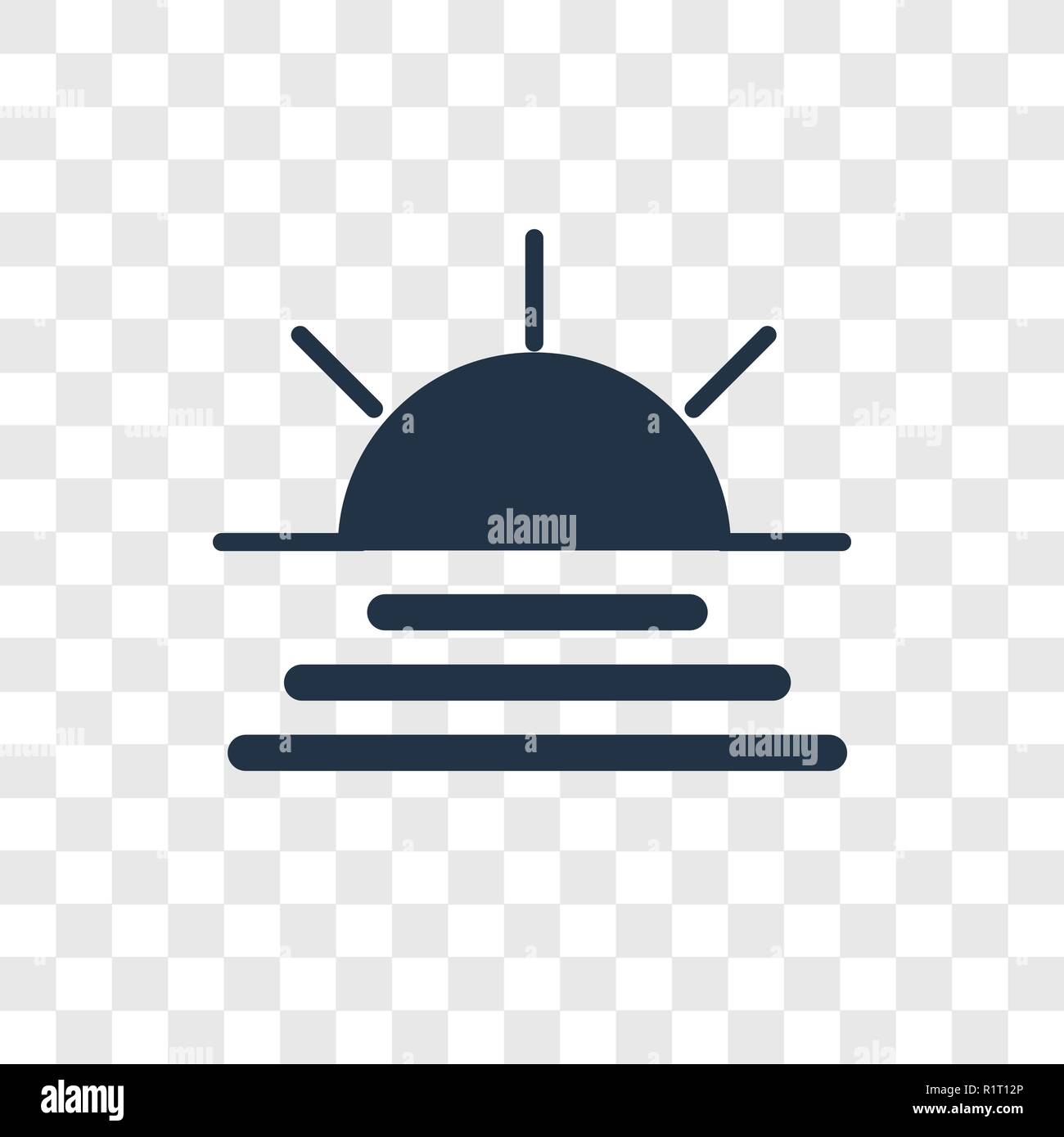Sunset vector icon isolated on transparent background, Sunset ...