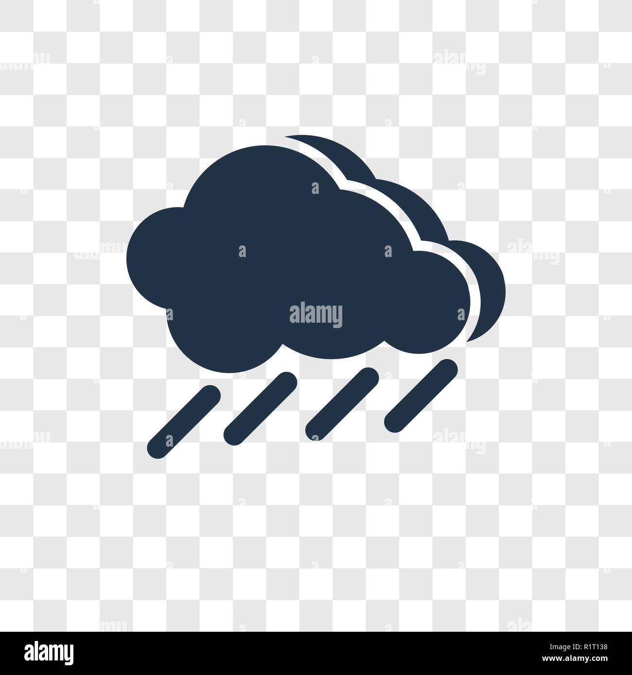 Rain vector icon isolated on transparent background, Rain transparency ...