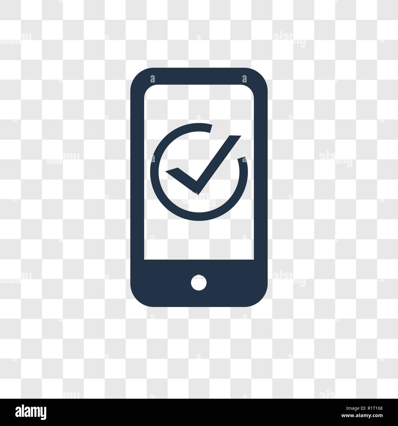 Checked vector icon isolated on transparent background, Checked ...