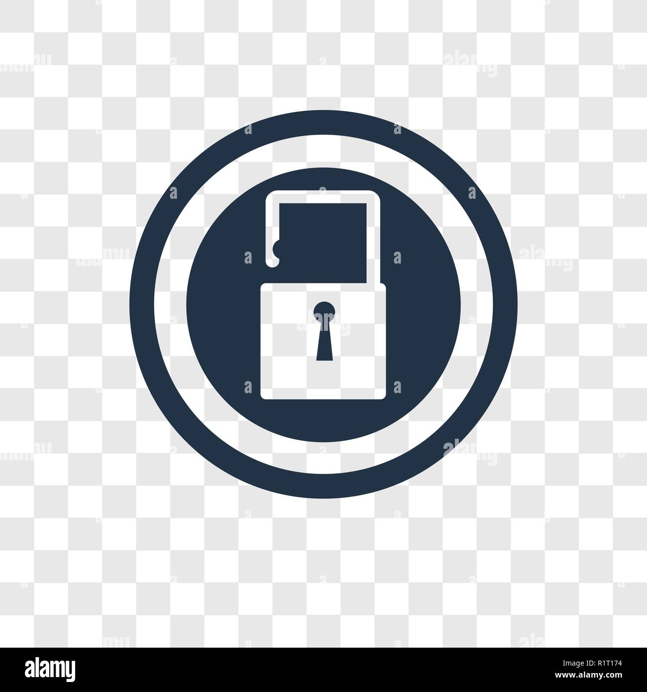Padlock vector icon isolated on transparent background, Padlock ...