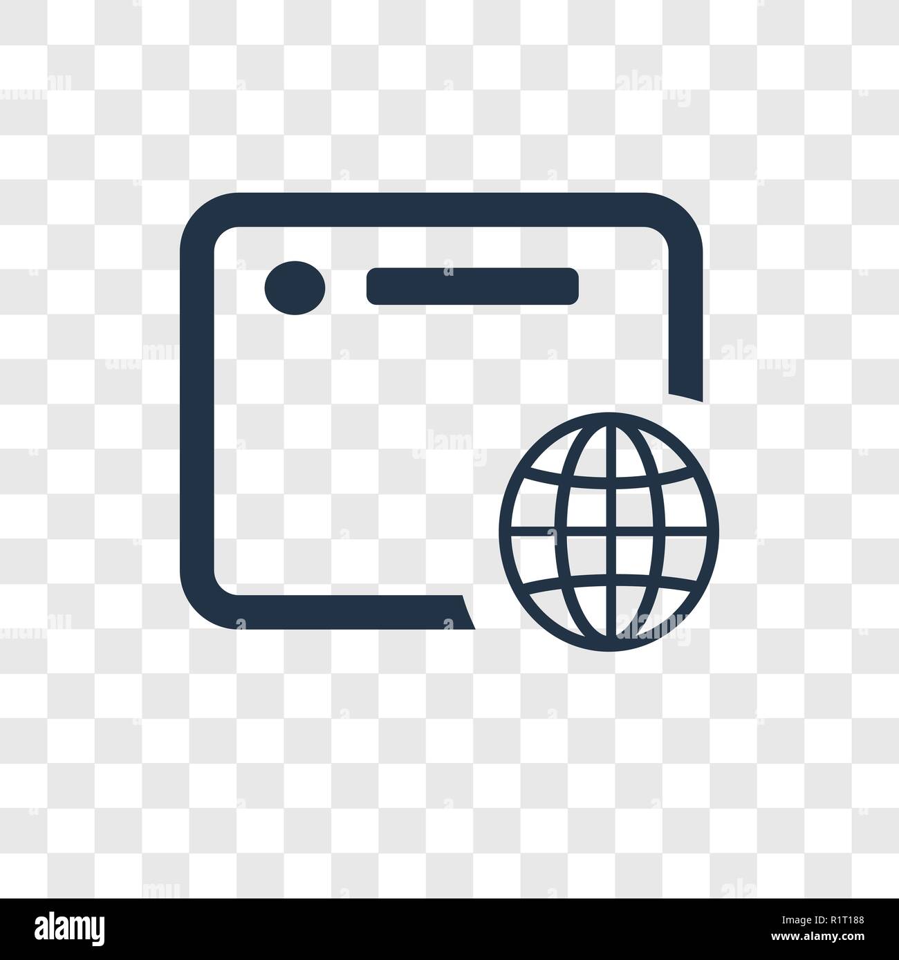 Browser vector icon isolated on transparent background, Browser transparency logo concept Stock ...