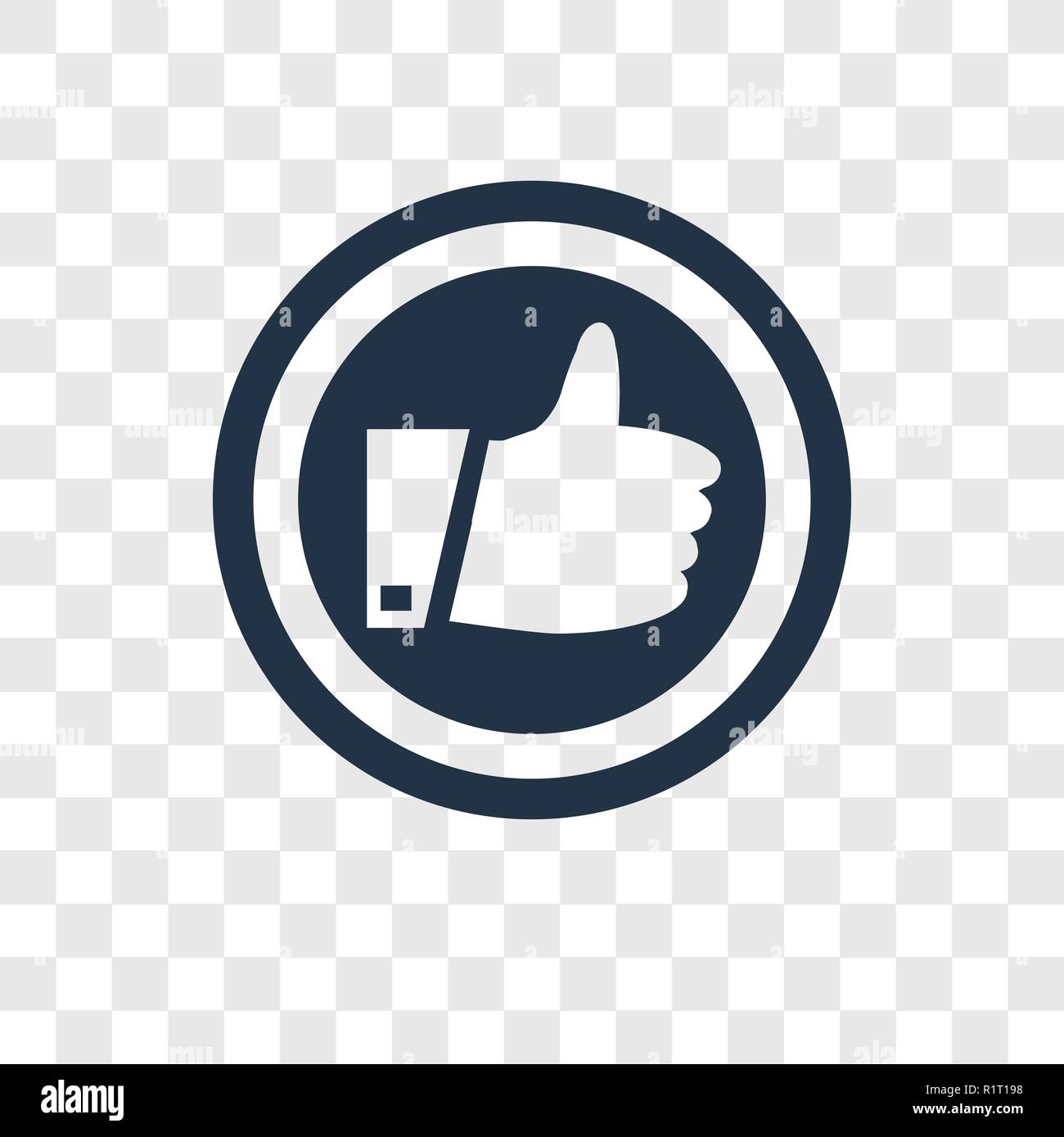 Like vector icon isolated on transparent background, Like transparency ...