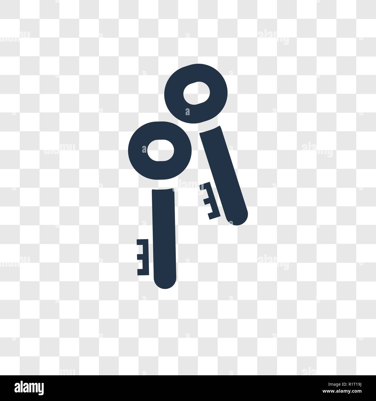 Key vector icon isolated on transparent background, Key transparency ...