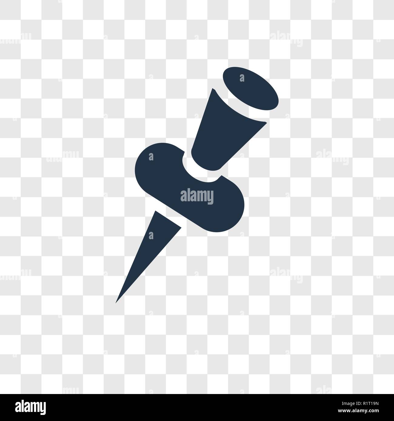 Pin vector icon isolated on transparent background, Pin transparency ...