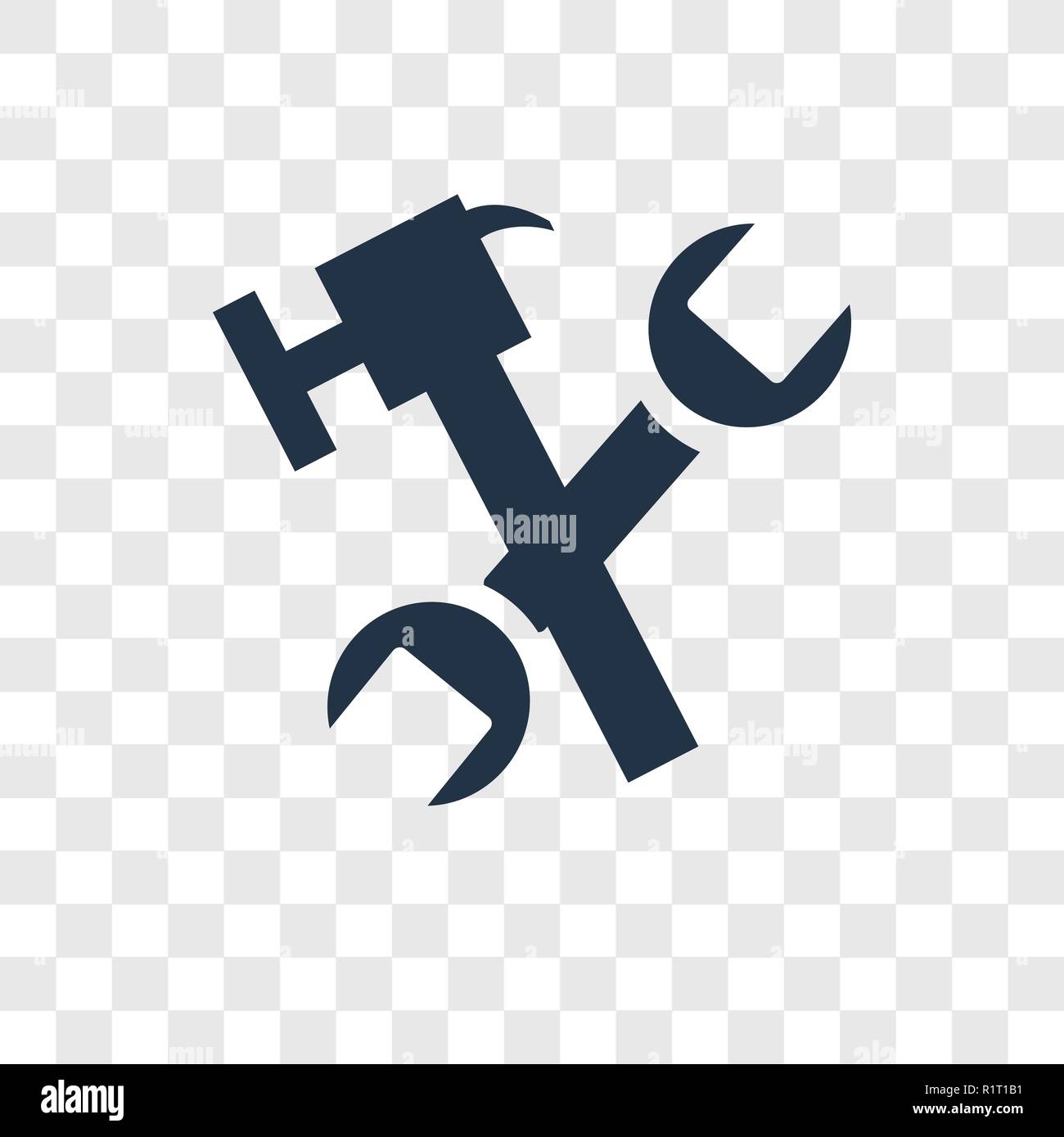 Hammer vector icon isolated on transparent background, Hammer ...