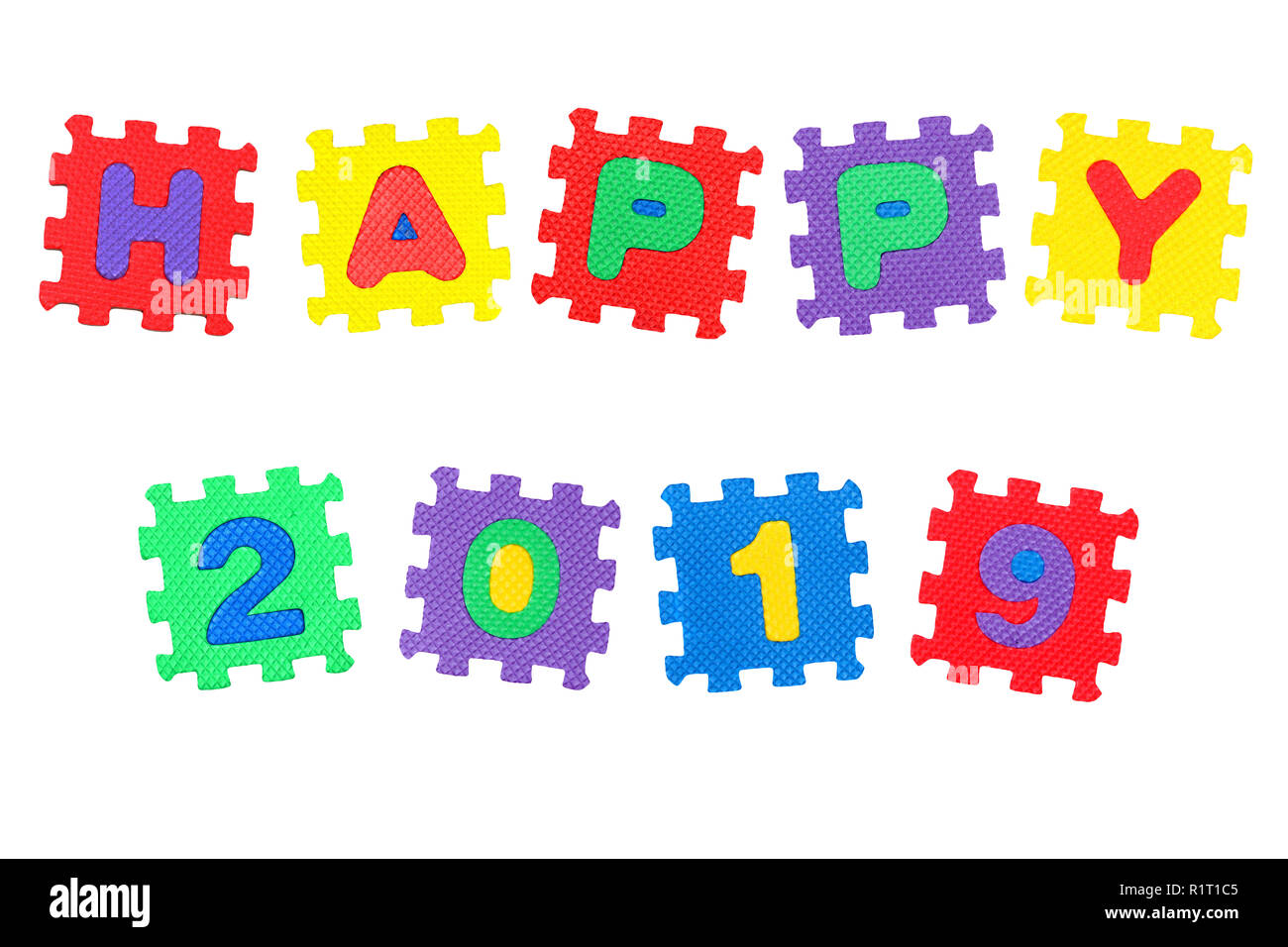 Happy new year colorful letters hi-res stock photography and images - Alamy