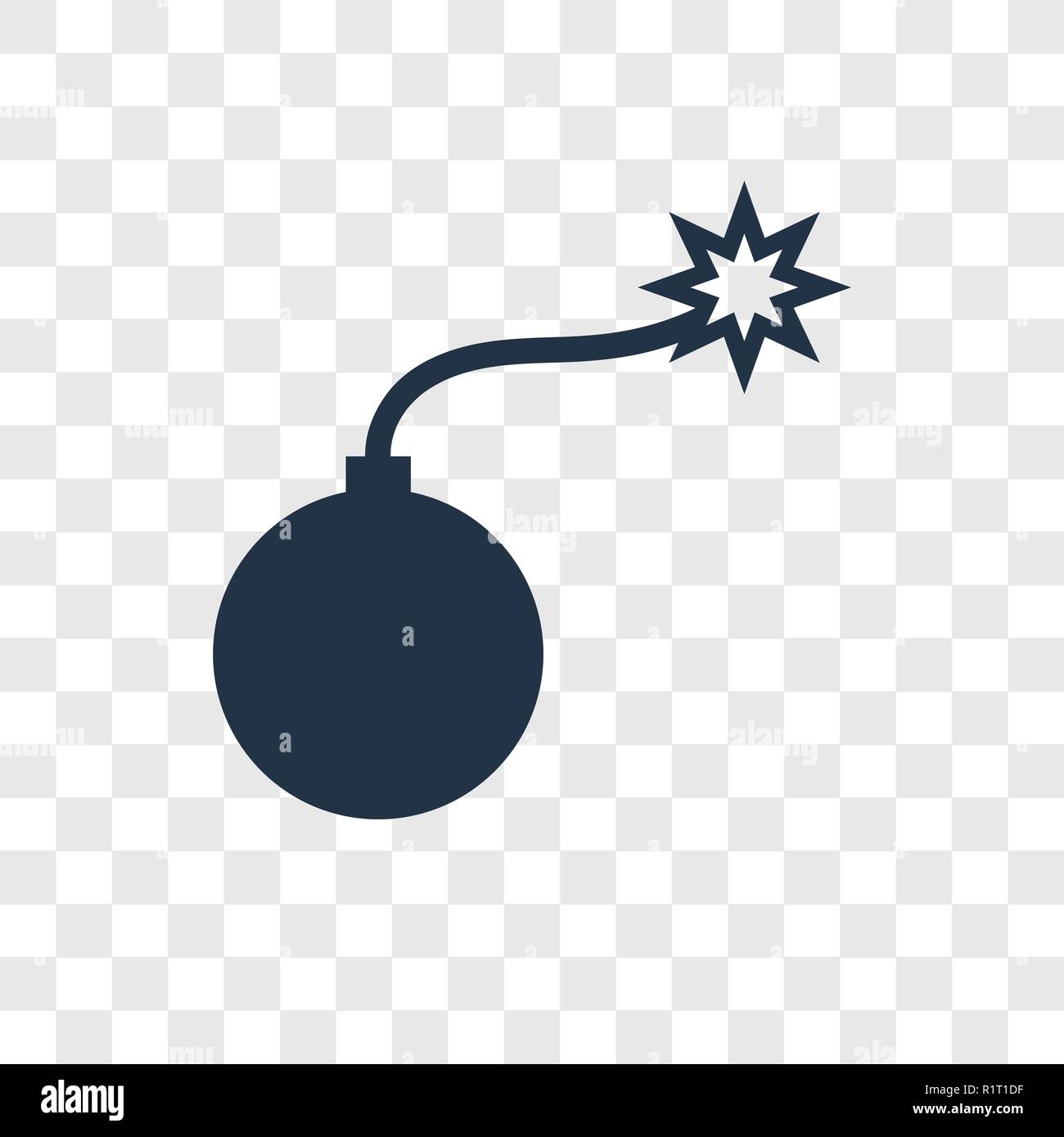 Bomb vector icon isolated on transparent background, Bomb transparency ...