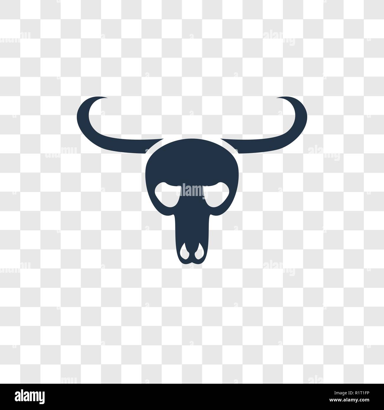 Bull skull vector icon isolated on transparent background, Bull skull ...