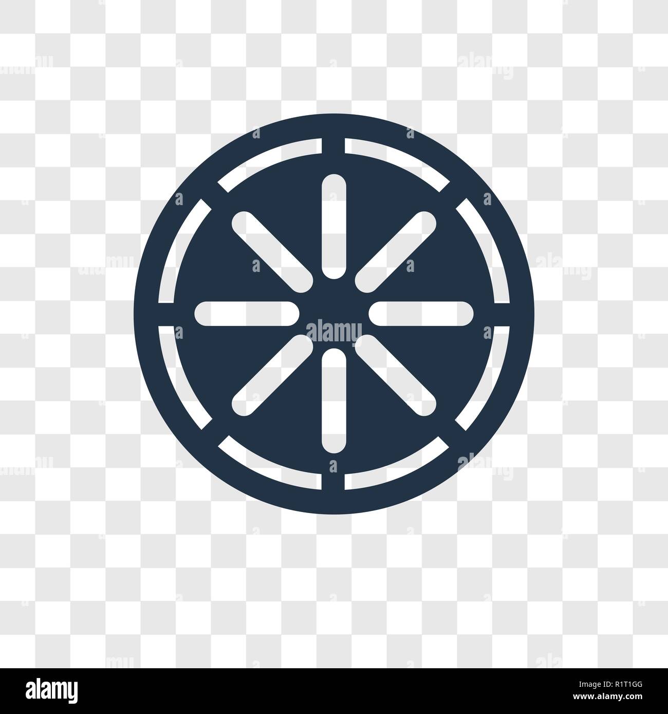 Wheel vector icon isolated on transparent background, Wheel ...