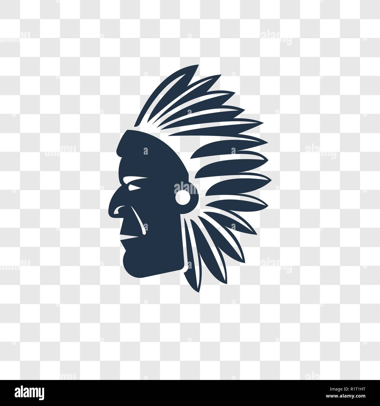 Native american vector icon isolated on transparent background, Native ...