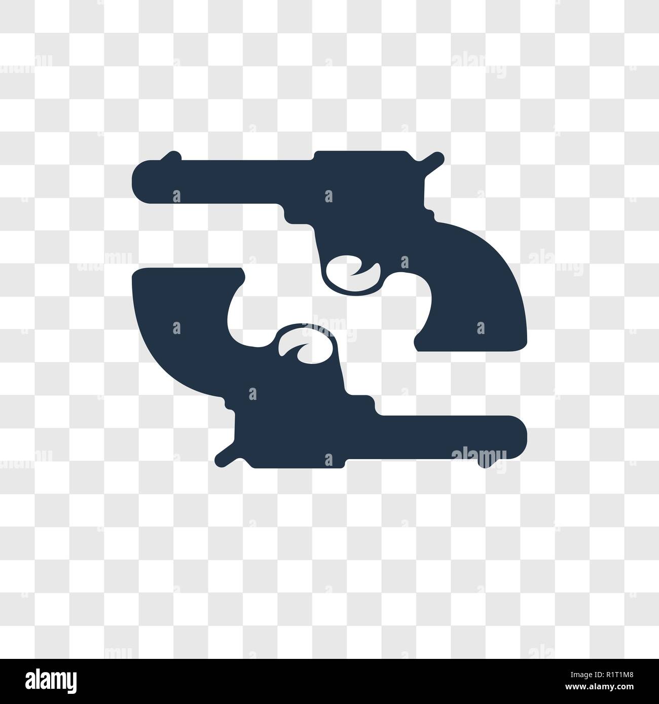 Revolver vector icon isolated on transparent background, Revolver ...