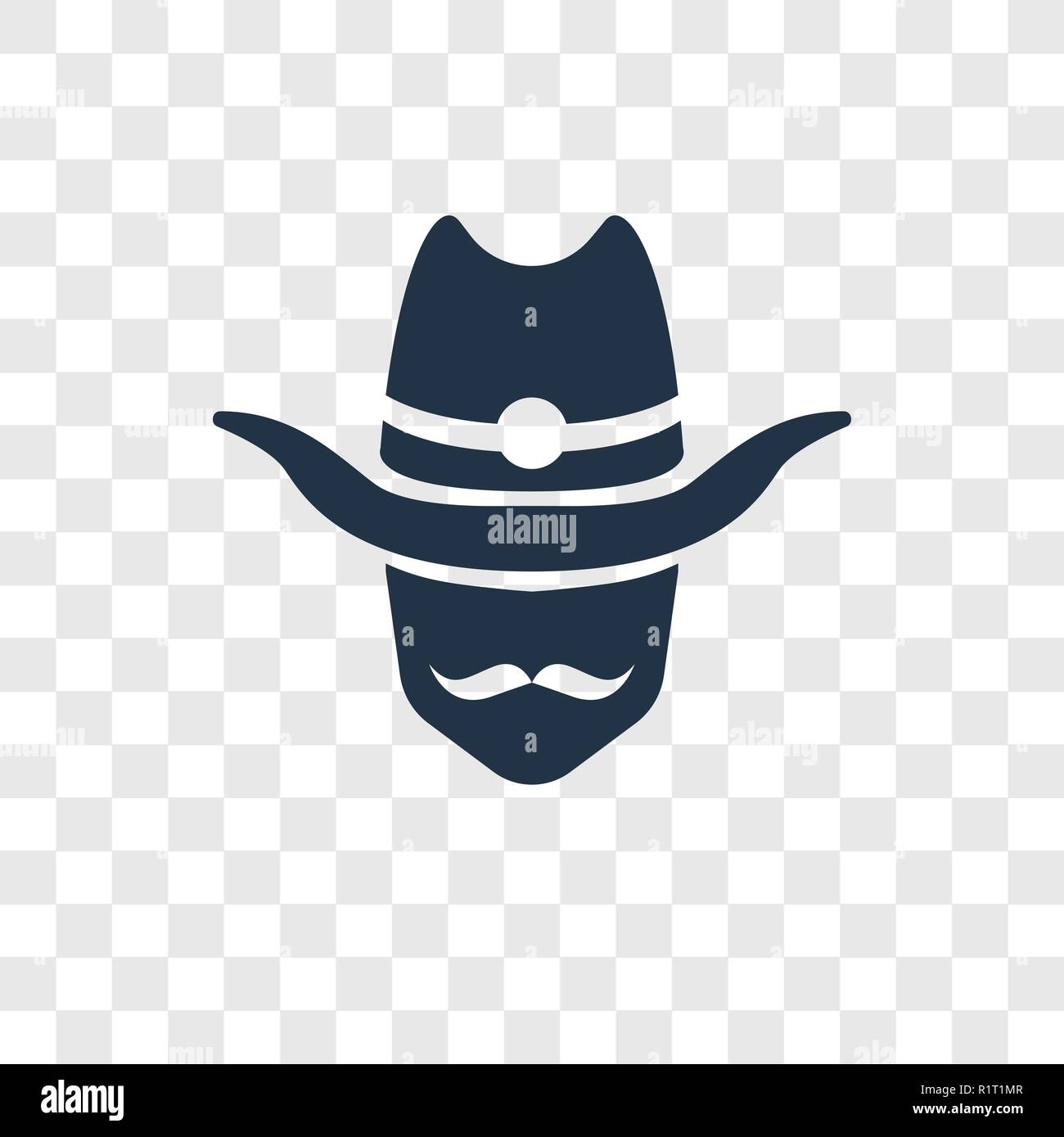 Cowboy vector icon isolated on transparent background, Cowboy ...
