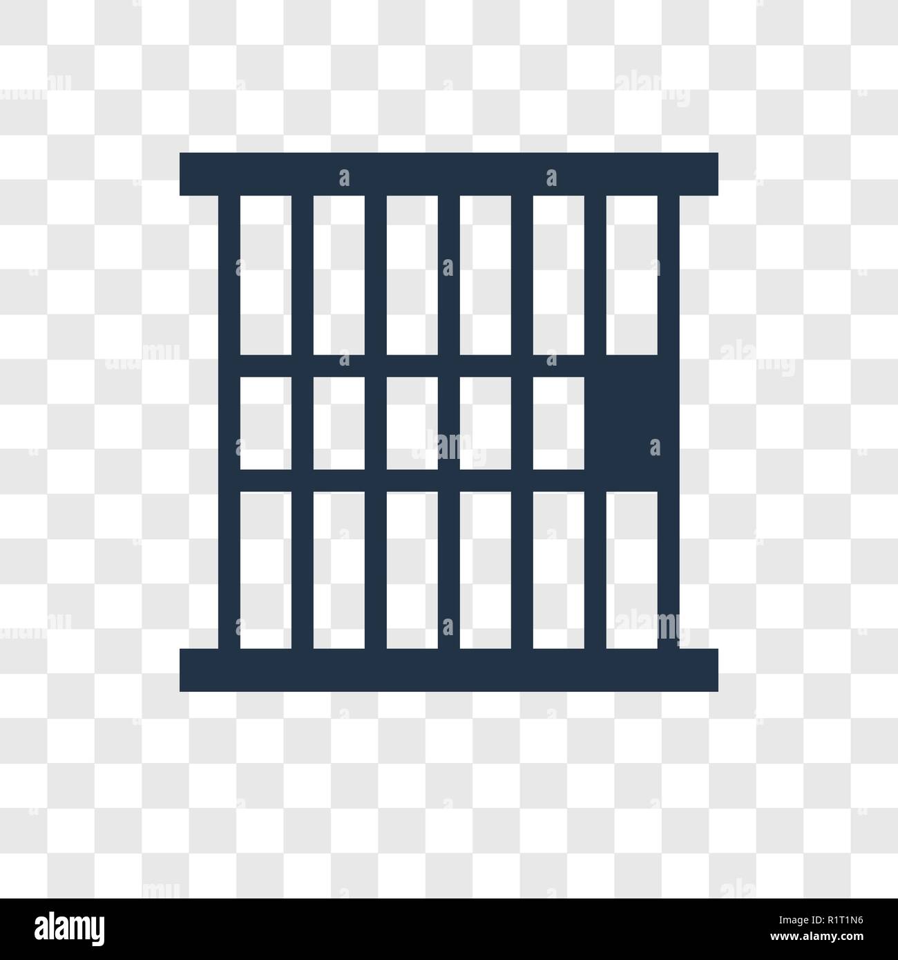 Jail vector icon isolated on transparent background, Jail transparency ...