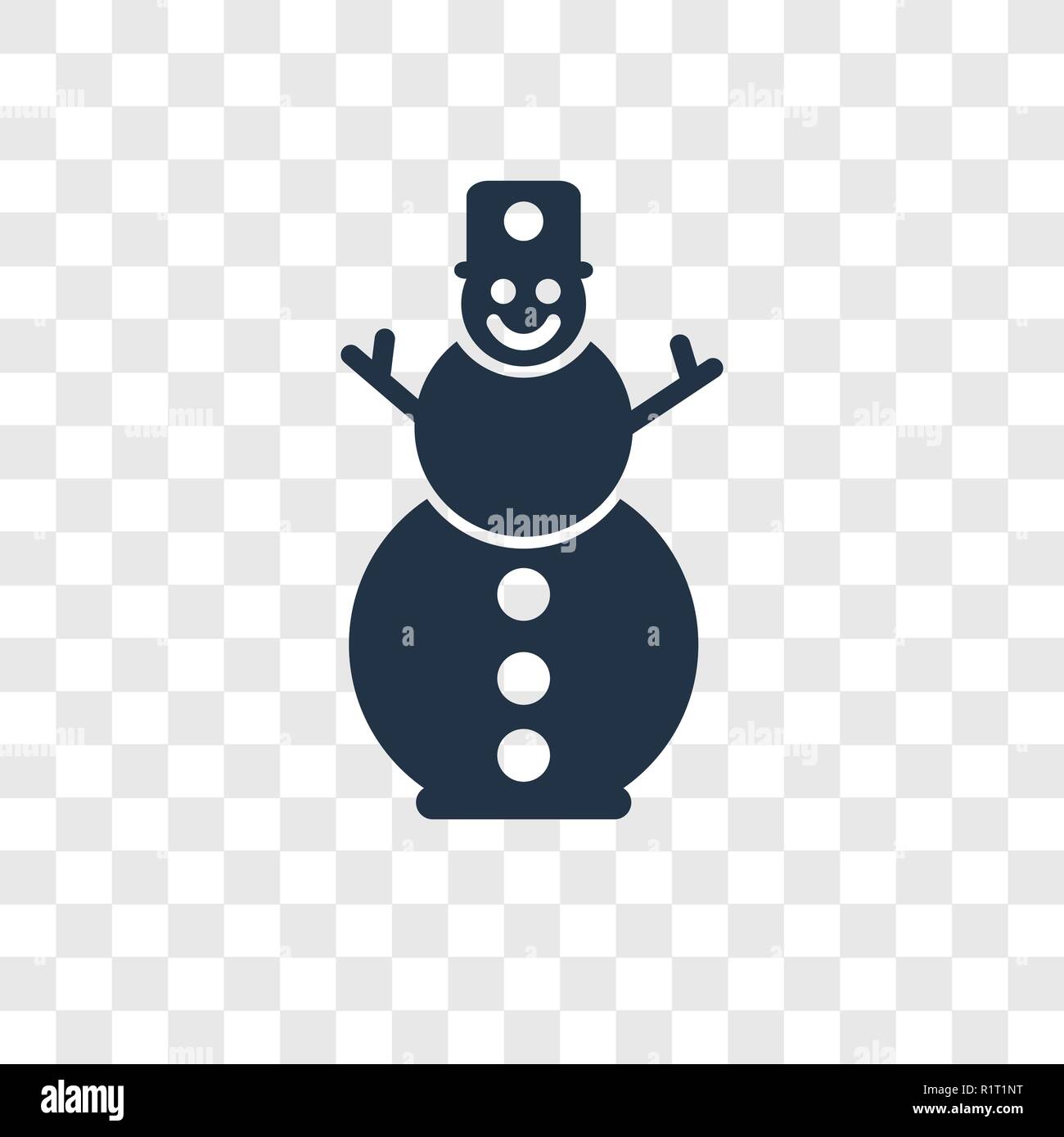 Snowman vector icon isolated on transparent background, Snowman ...