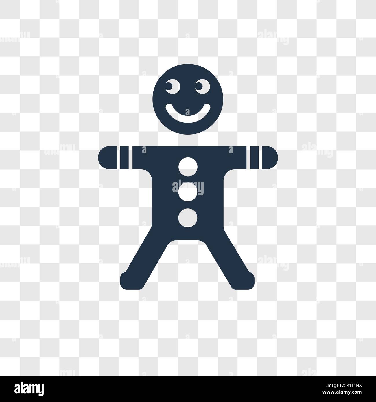 Gingerbread man vector icon isolated on transparent background ...