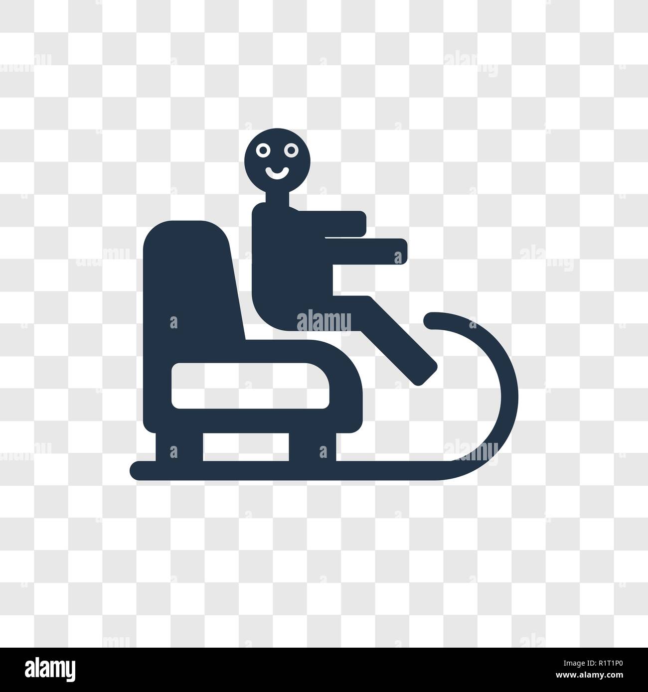 Sled vector icon isolated on transparent background, Sled transparency ...