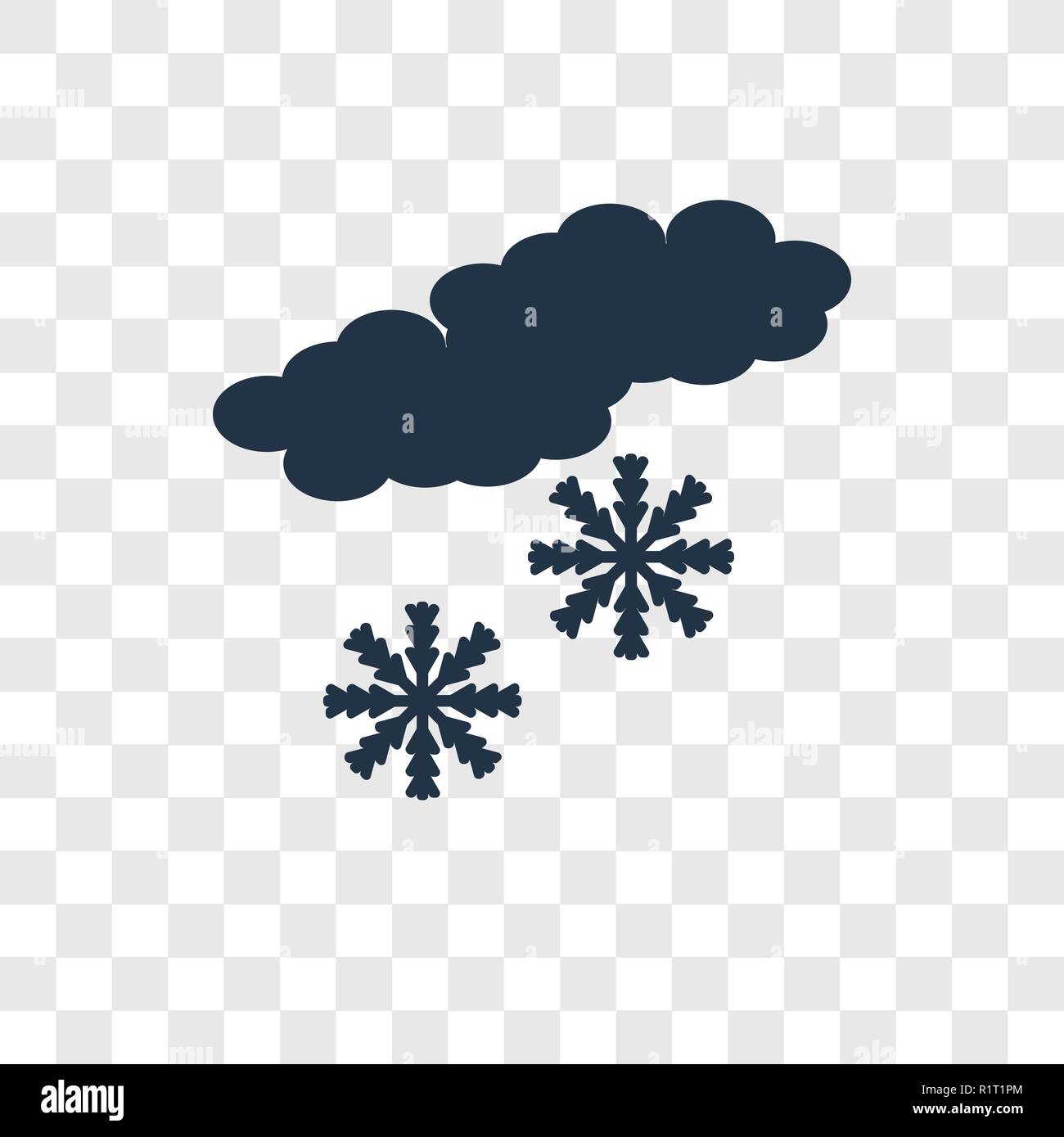 Snowing vector icon isolated on transparent background, Snowing ...