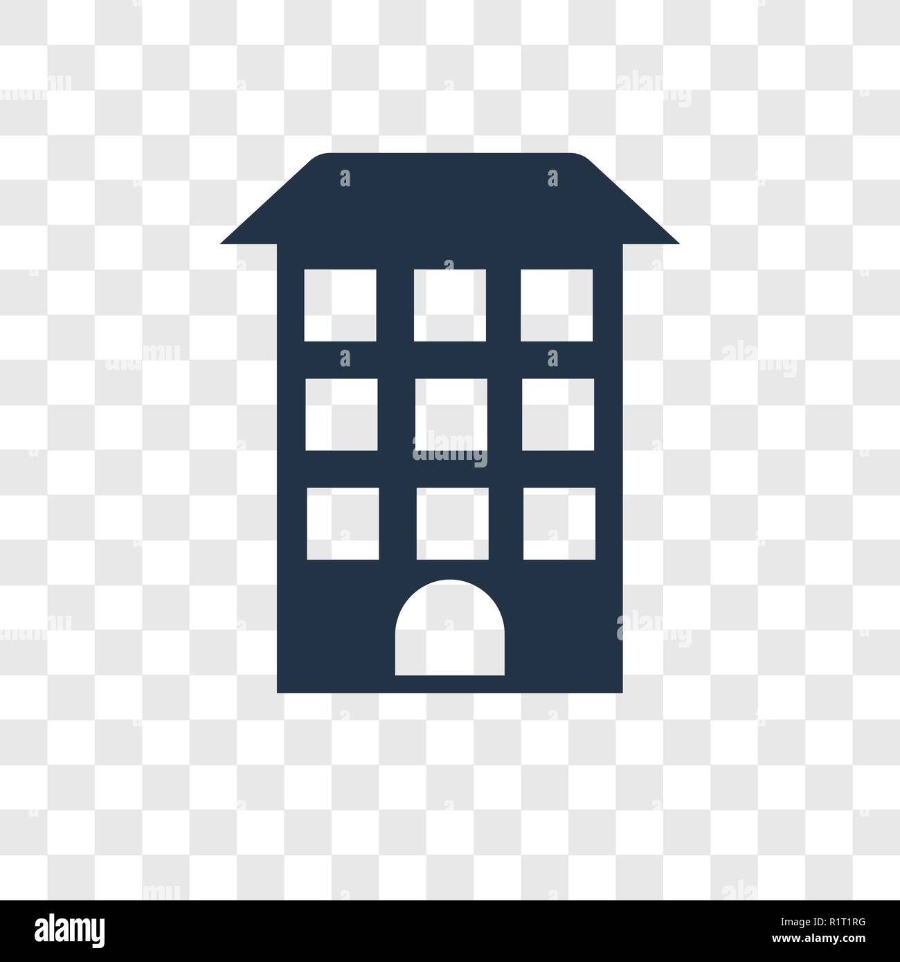 Building vector icon isolated on transparent background, Building ...