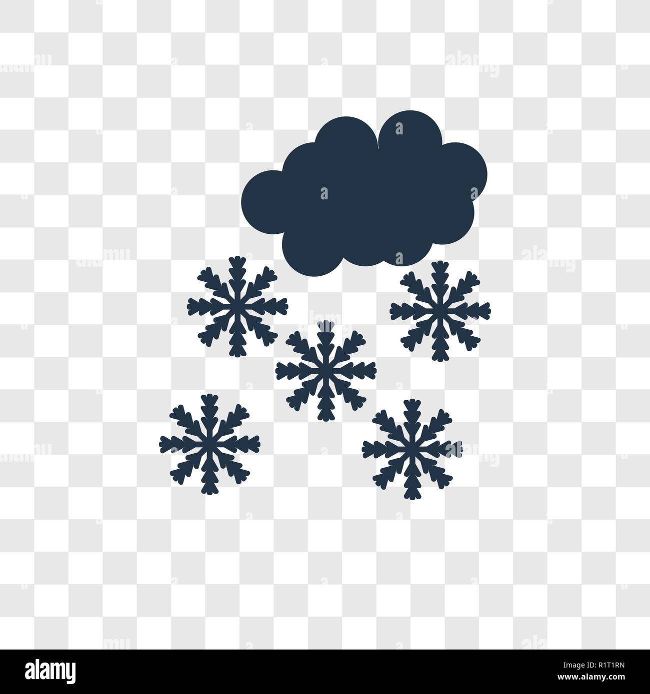 Snowing vector icon isolated on transparent background, Snowing ...