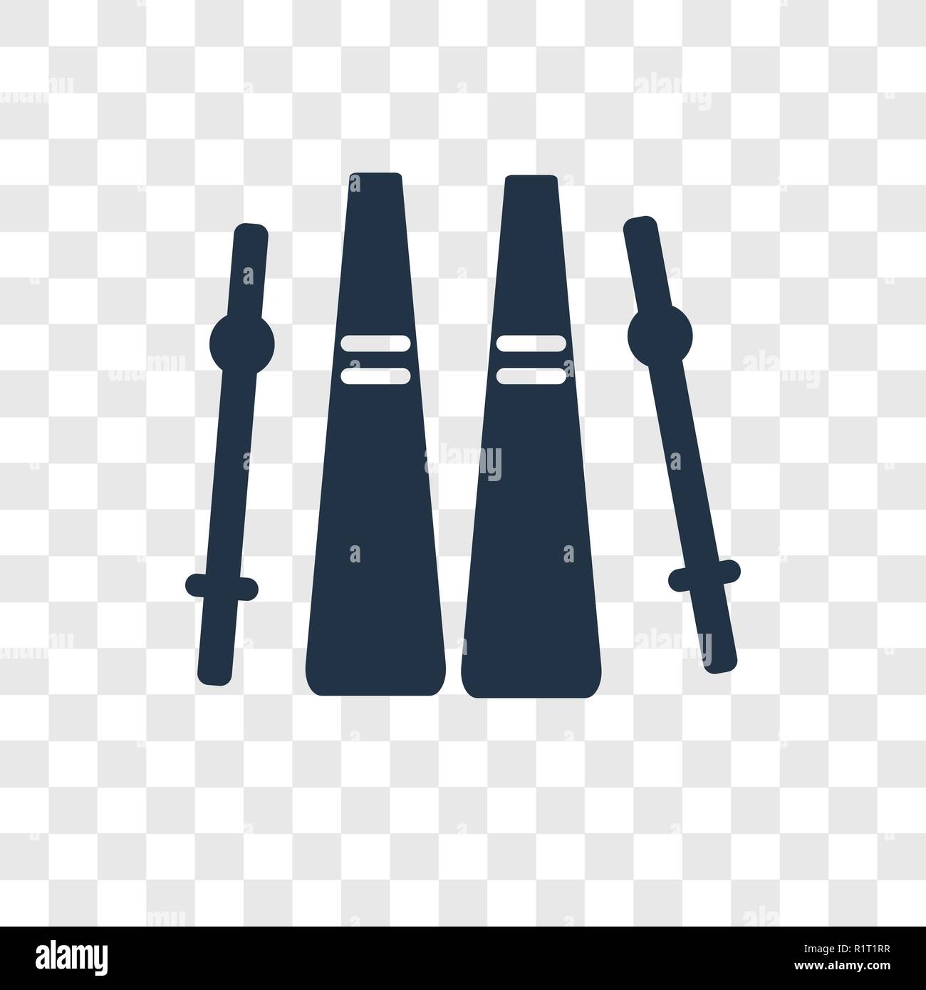 Ski vector icon isolated on transparent background, Ski transparency ...