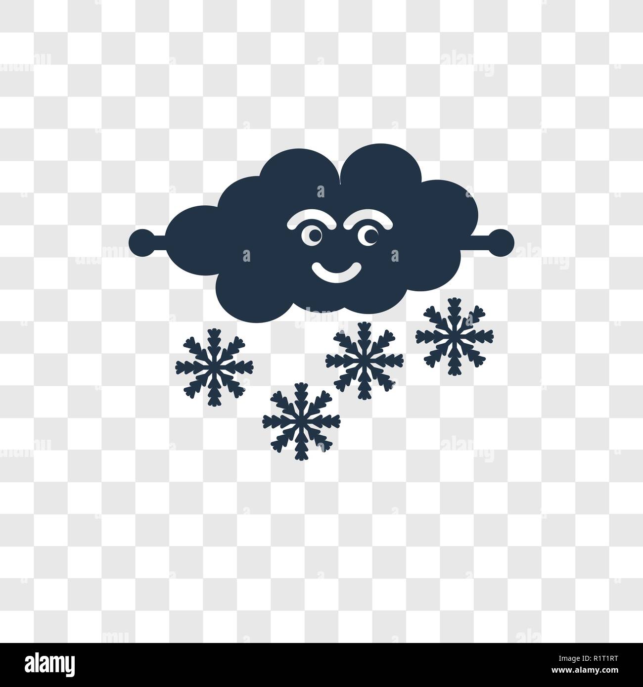 Snowing vector icon isolated on transparent background, Snowing ...