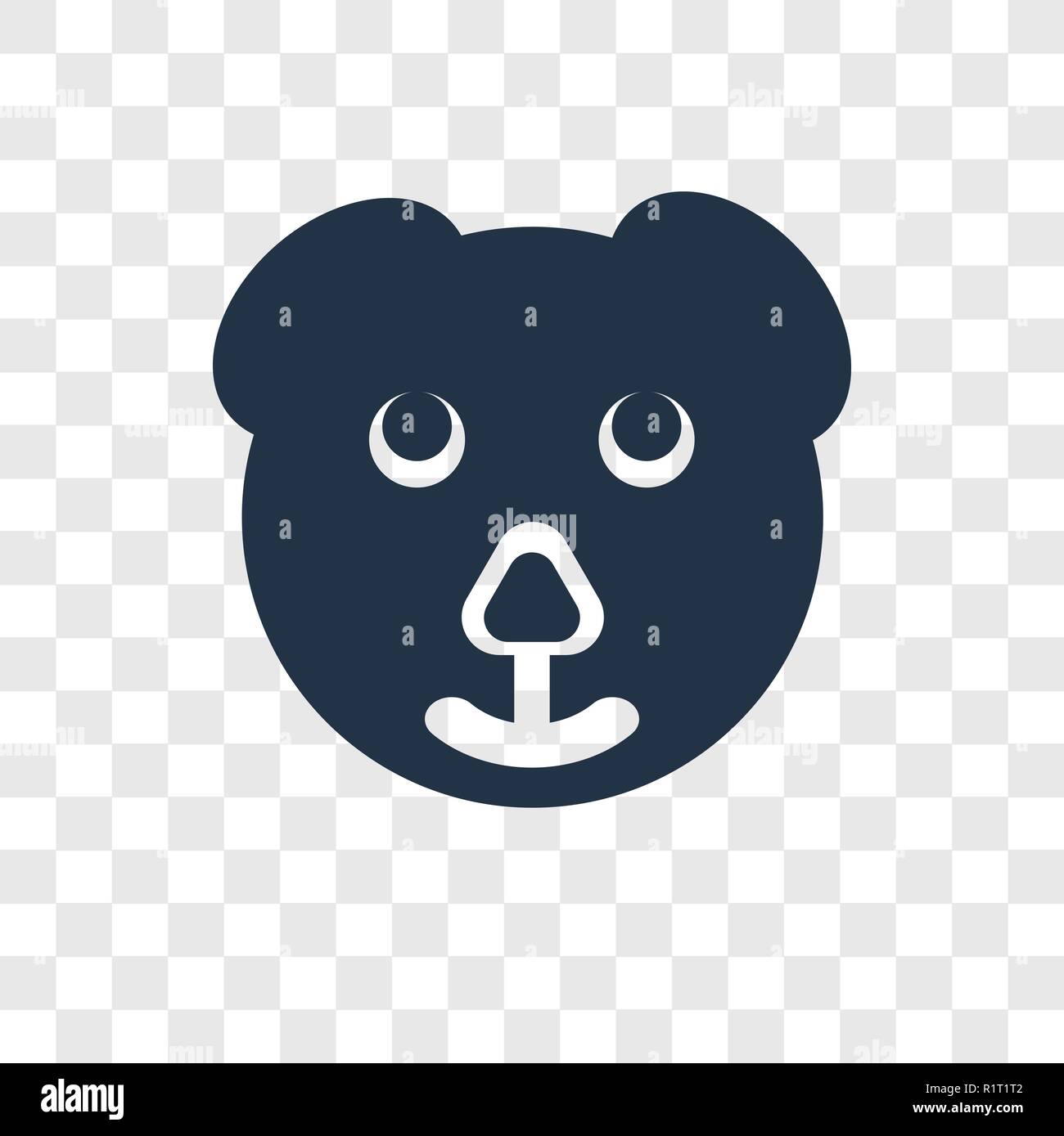 Bear vector icon isolated on transparent background, Bear transparency ...