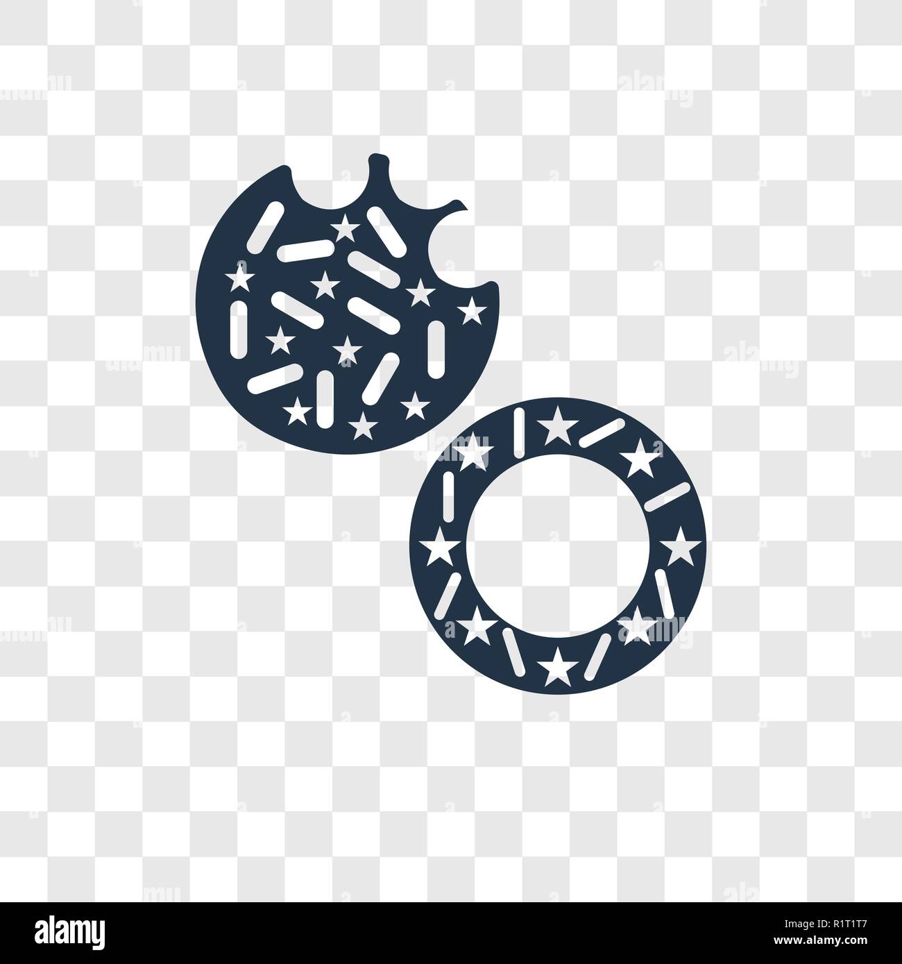Cookies vector icon isolated on transparent background, Cookies ...