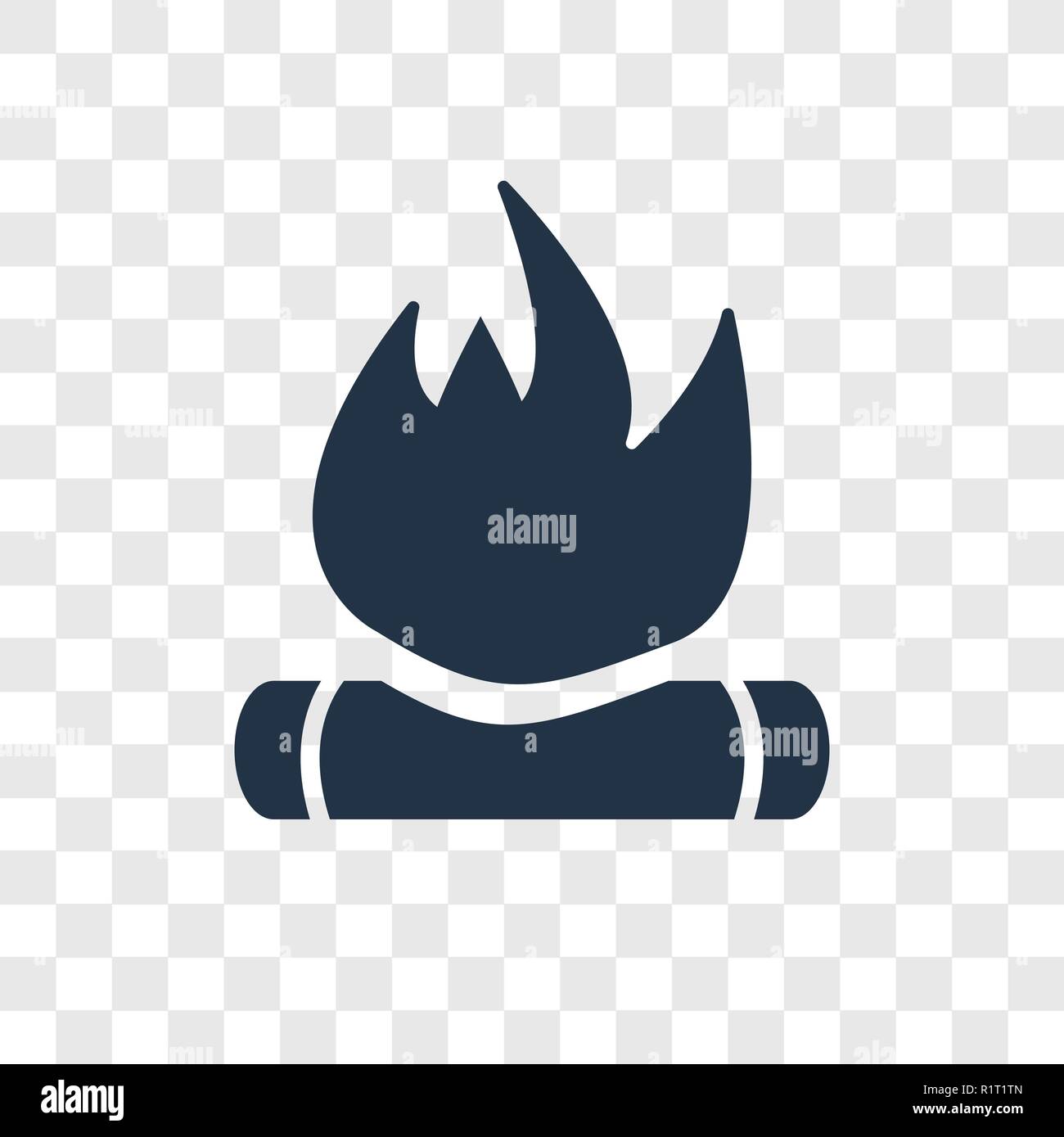 Bonfire vector icon isolated on transparent background, Bonfire ...