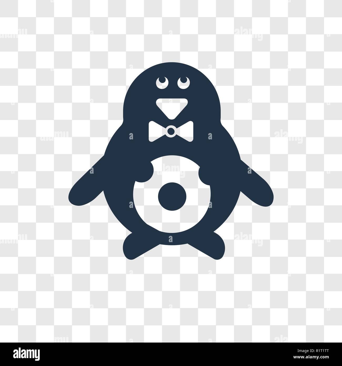 Penguin vector icon isolated on transparent background, Penguin ...